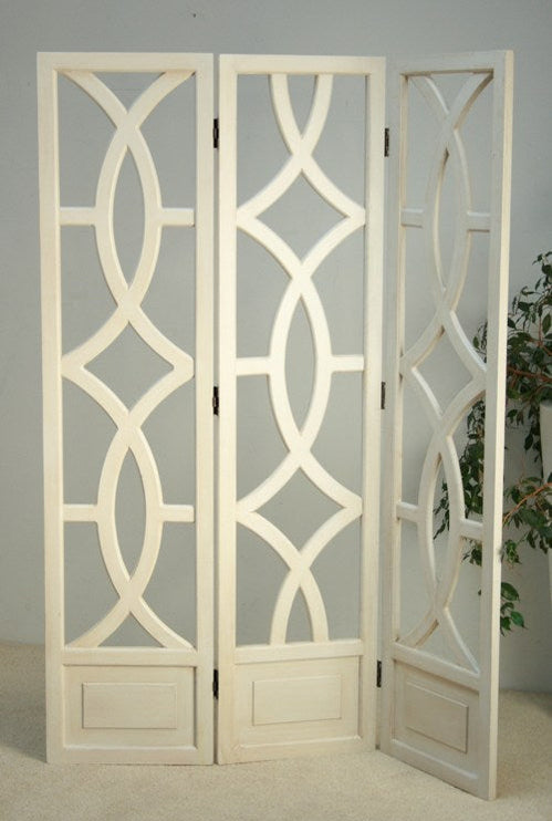 White Cut Out Hollywood Regency Style Screen — Bridge NY Clearance