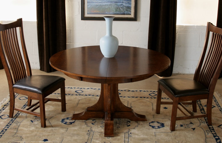 Grove Park Mission Style Round Dining Table — Bridge NY Clearance