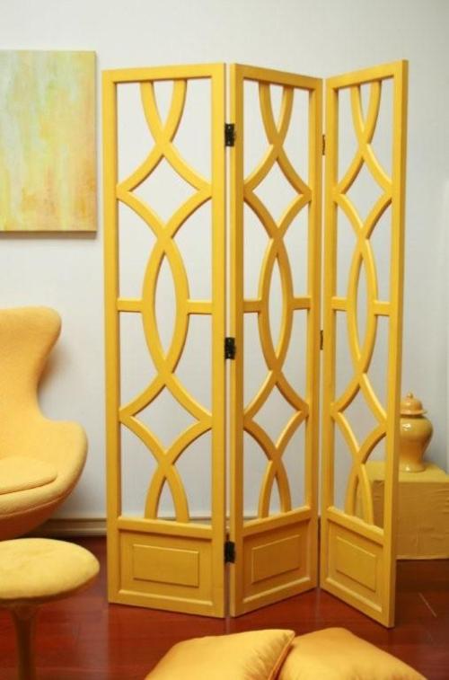Yellow Mid-Century Modern Style Screen — Bridge NY Clearance