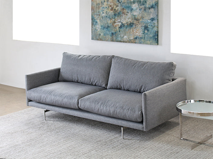 Union Sofa in Charcoal with Brushed Stainless Steel Legs — Bridge NY ...