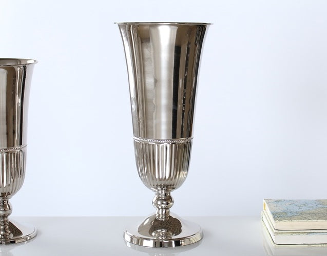 Large Nickel Fluted Vase — Bridge NY Clearance